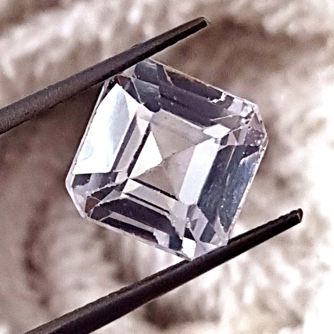 Loose Square Cut 13.45 Ct Natural White Sapphire Loose Gems for Ring ...