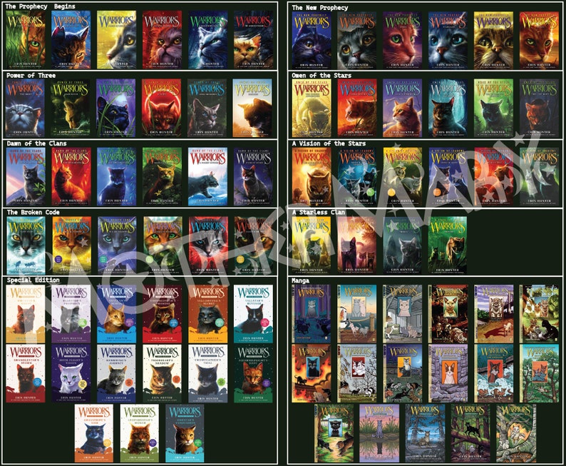 Warrior Cats Book Tracker Poster and Stickers - Etsy