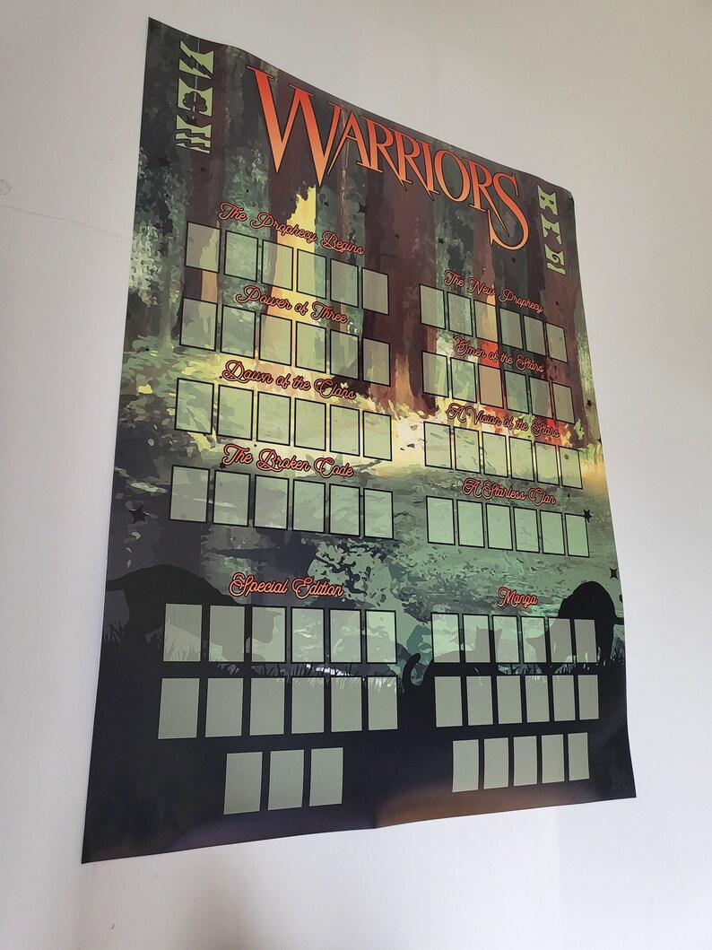 Warrior Cats Book Tracker Poster And Stickers Etsy