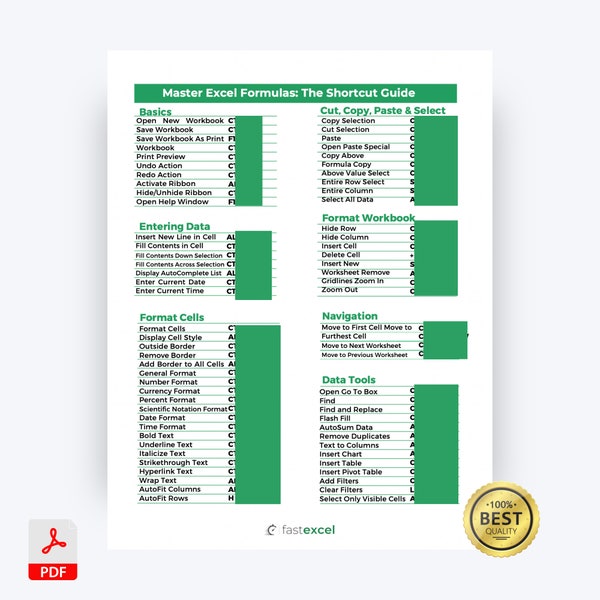 Excel Cheat Sheet Mac - Etsy Excel Cheat Sheet Mac - Etsy