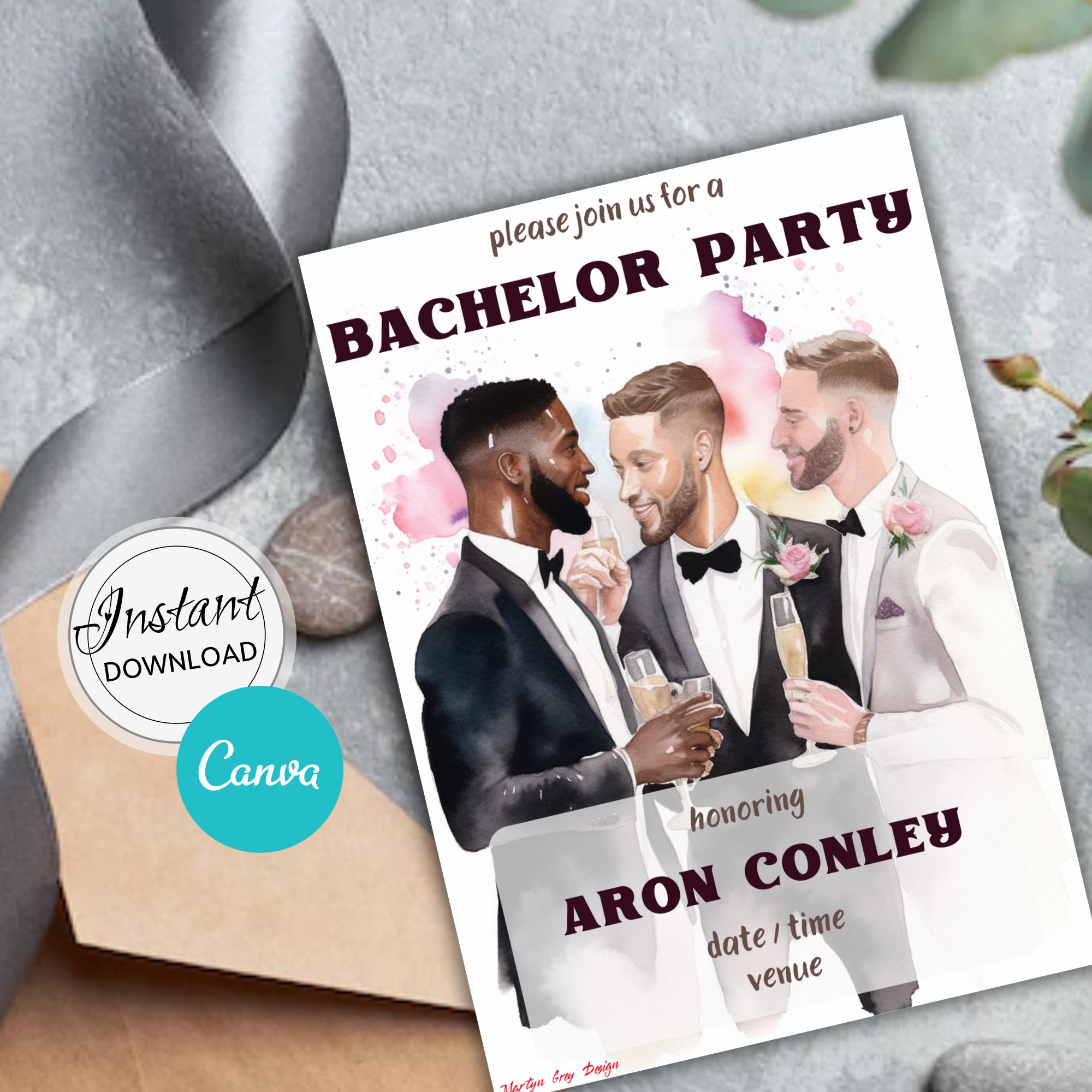 Groomsmen Printable Celebration Card Digital Bachelor Party - Etsy