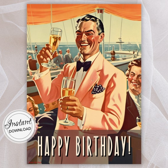 Happy Birthday Retro Man