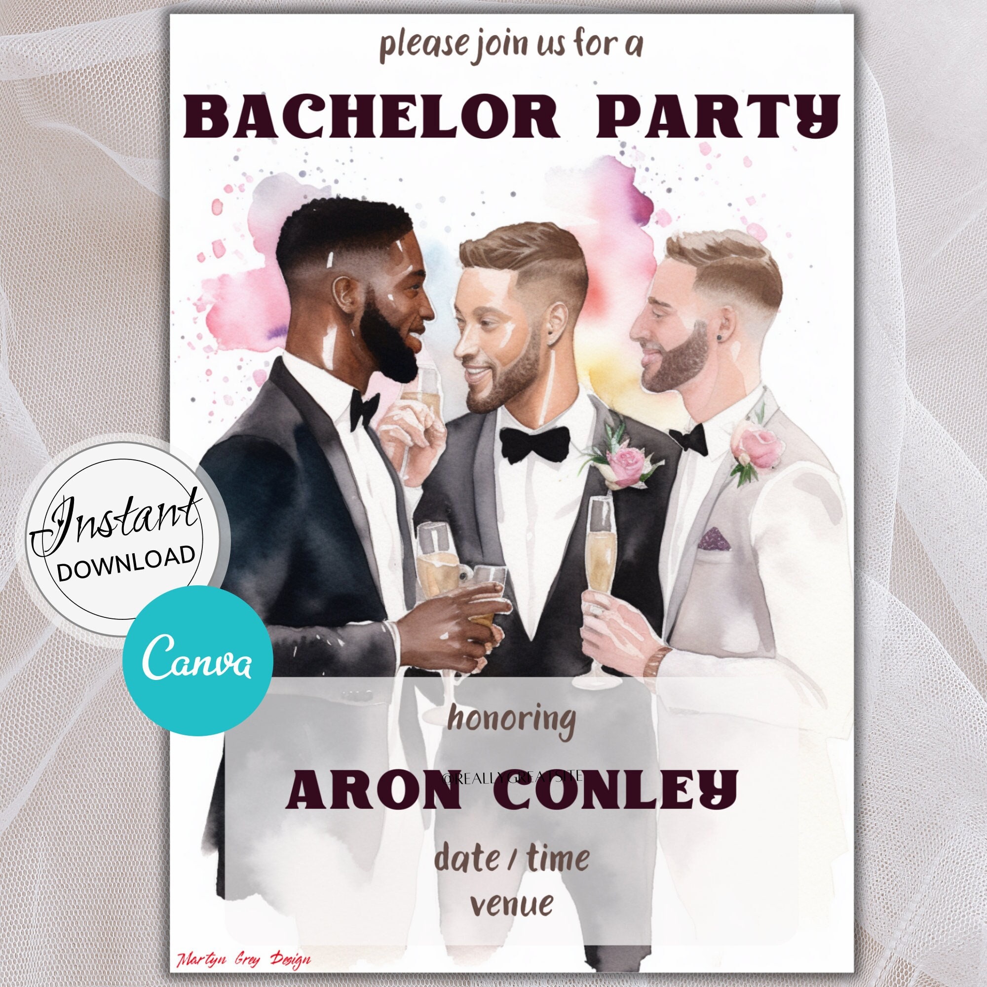 Groomsmen Printable Celebration Card Digital Bachelor Party - Etsy
