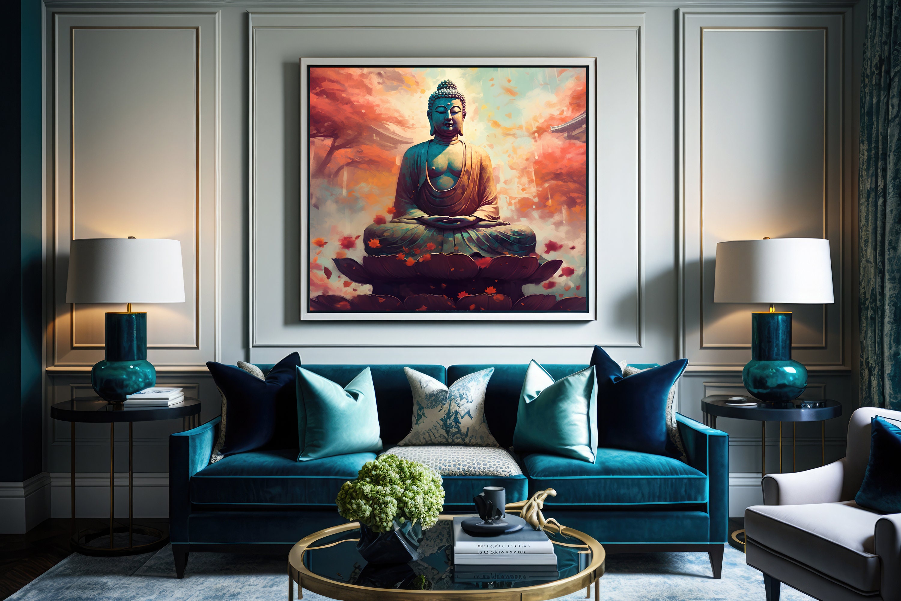 Modern Buddha Wall Art Digital Print Serene Wall Home - Etsy