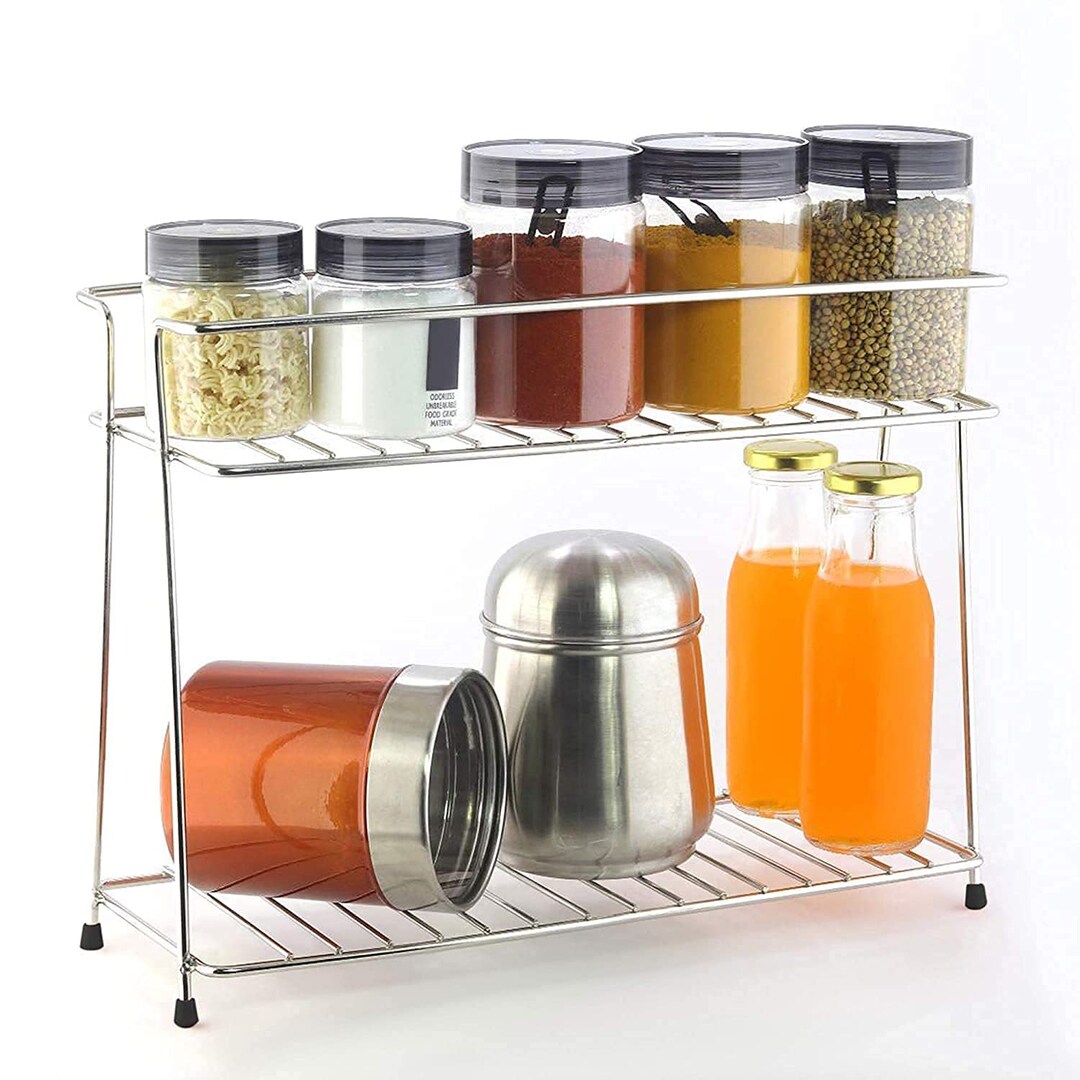 Stainless Steel Spice 2-tier Trolley Container Organizer - Etsy