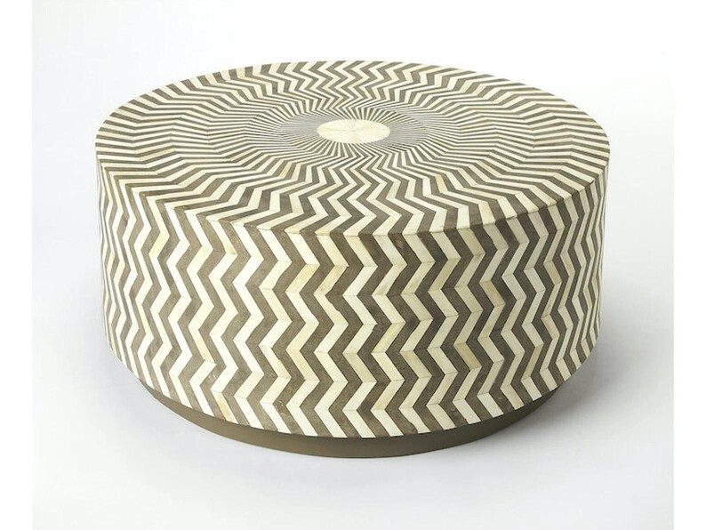 Bone Inlay Coffee Round Inlay Side Stool, Vintage Design for Bone Inlay ...
