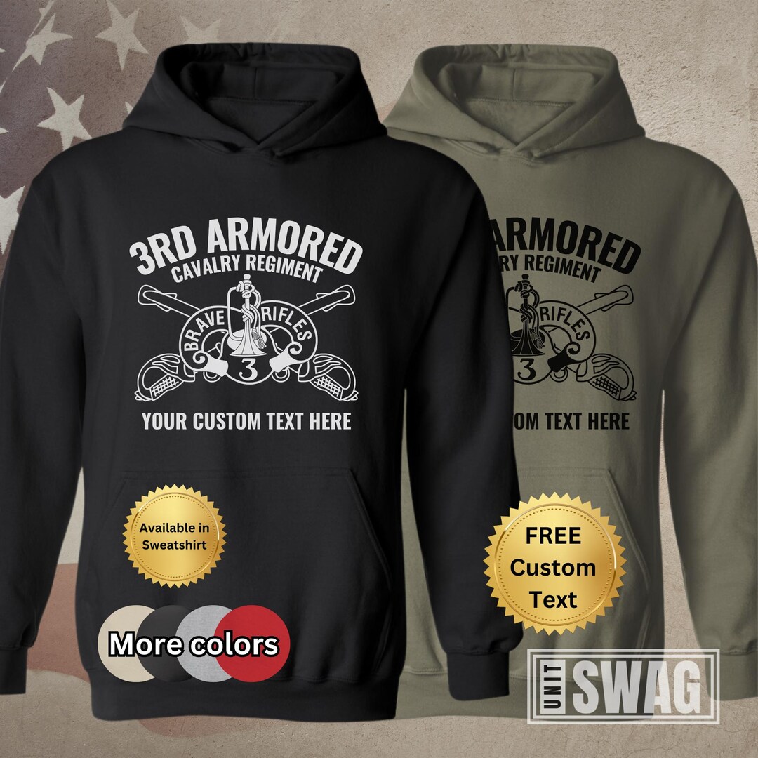 3rd Armored Cavalry Regiment, Hoodie, Custom, 3 ACR, Brave Rifles ...