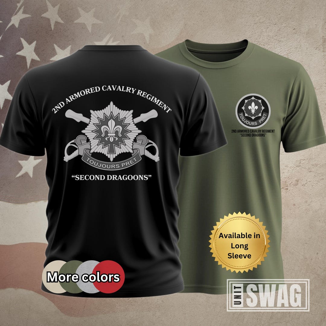 2nd Cavalry Regiment, T-shirt, 2 ACR, Second Dragoons, Army Cavalry, US Army, Veteran, Military ...