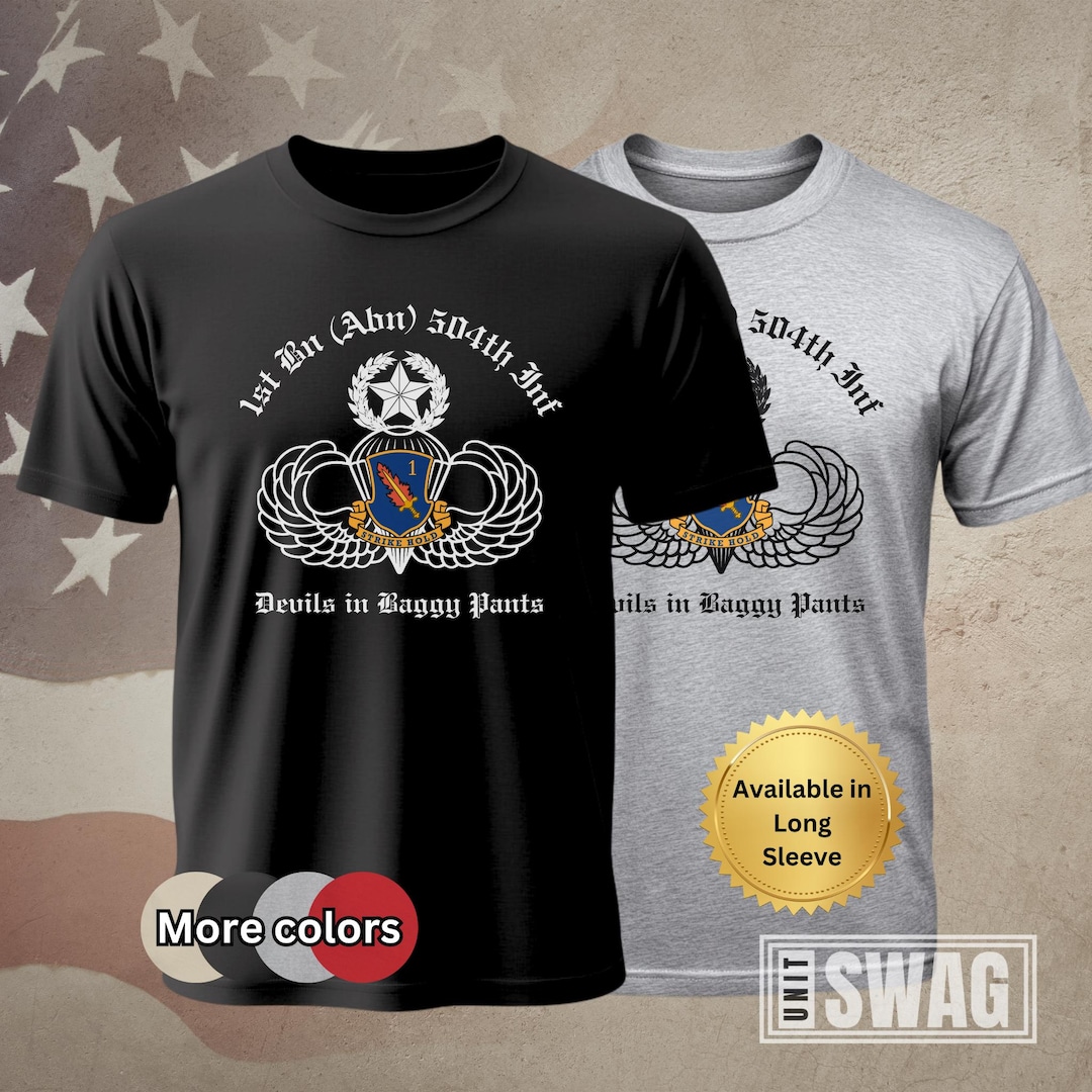 1-504th Infantry Regiment, T-shirt, PIR, Red Devils, US Army, 82nd ...
