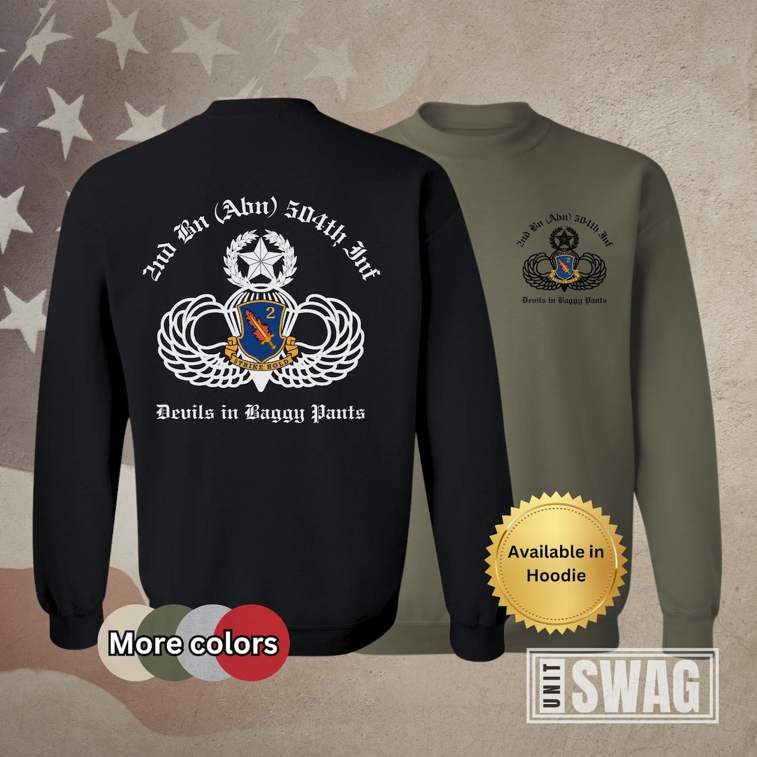 2-504th Infantry Regiment, Sweatshirt, PIR, White Devils, 82nd Airborne ...