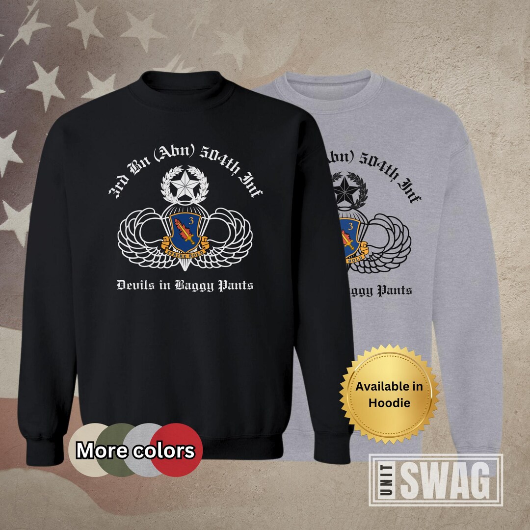 3-504th Infantry Regiment, Sweatshirt, PIR, Blue Devils, 82nd Airborne ...