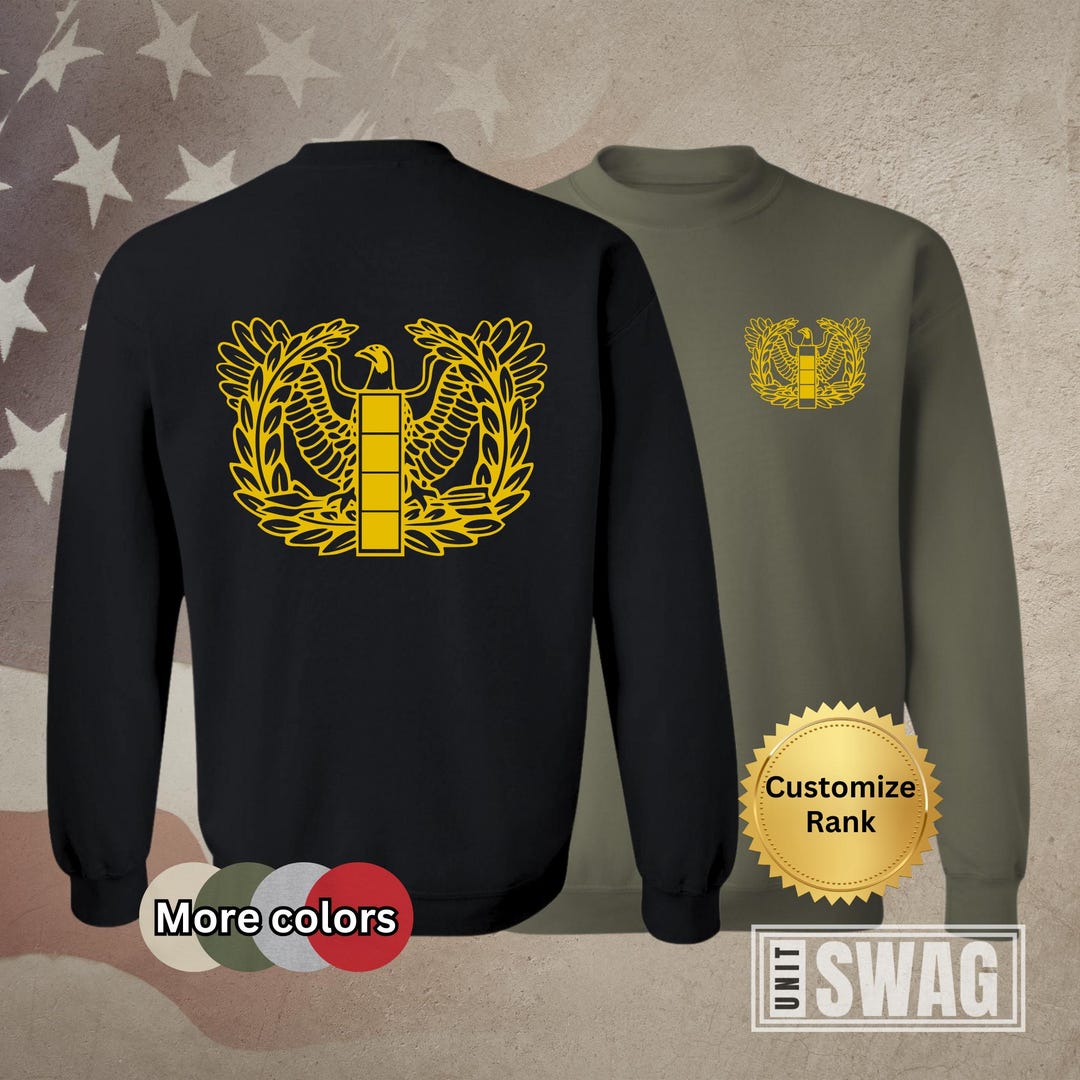 Warrant Officer Rising Eagle, Sweatshirt, Custom Rank, WO1, WO2, WO3 ...
