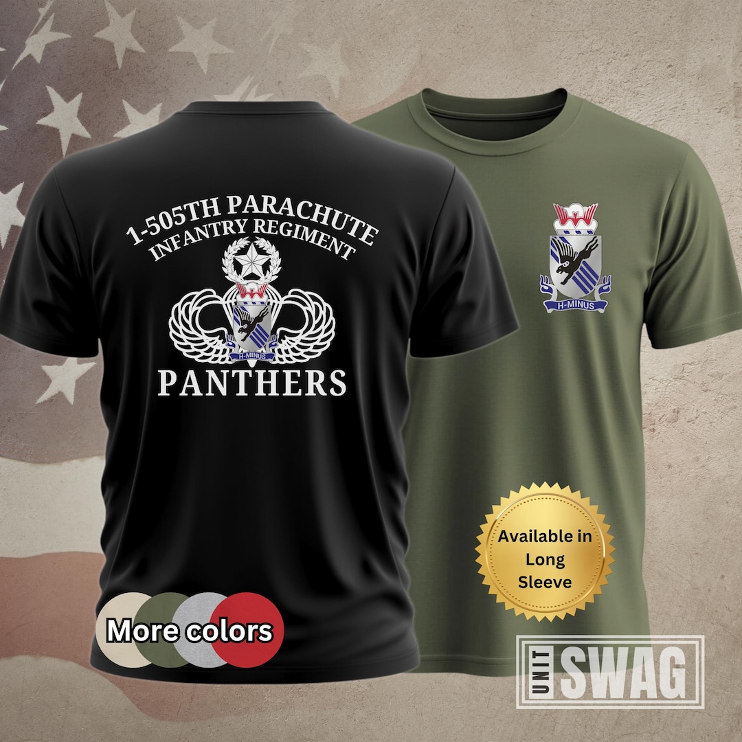 1-505th Infantry Regiment, T-shirt, PIR, Panthers, 82nd Airborne ...