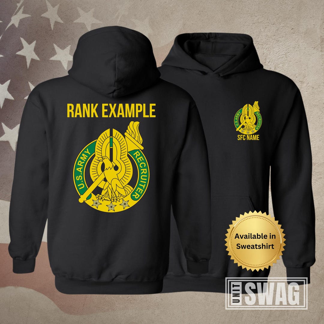 Recruiter Hoodie, Gold Recruiter Badge , Army Recruiter, Military ...