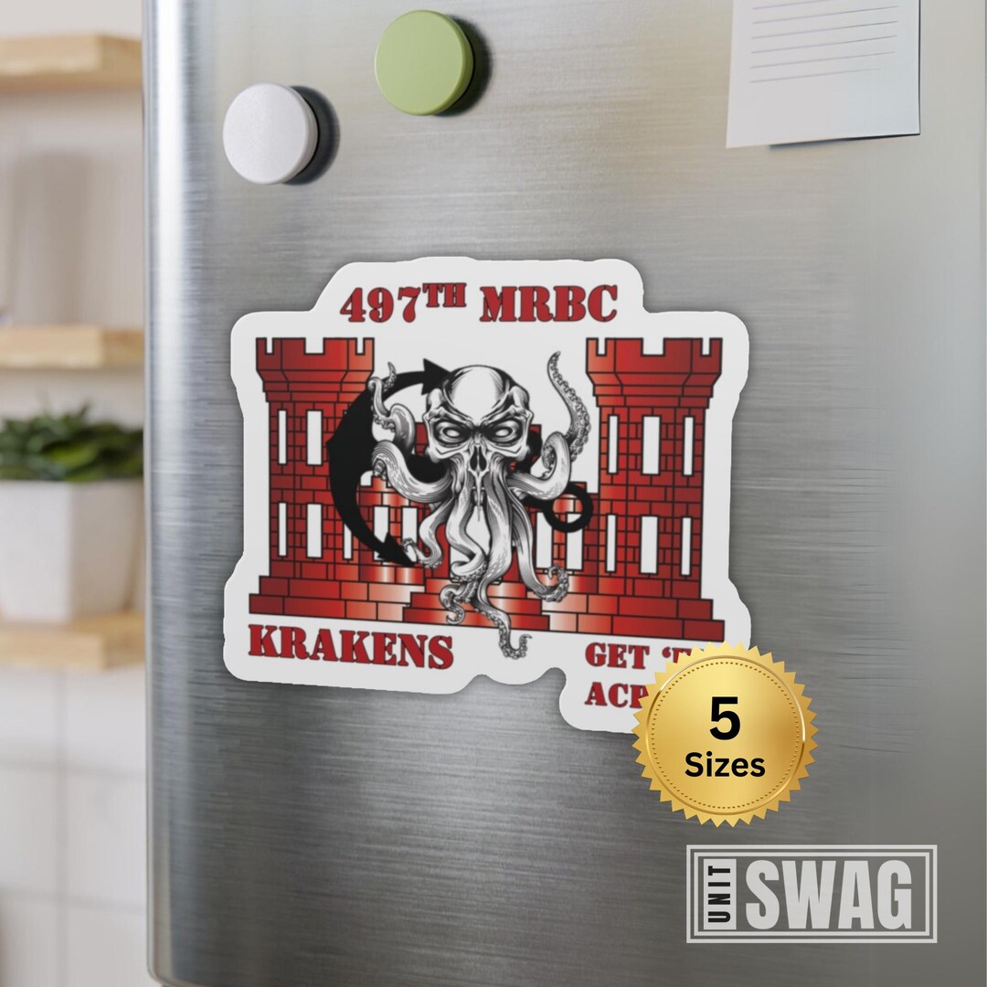 497th Multi-role Bridging Company, Magnet, Die-cut, Krakens, Get'em ...