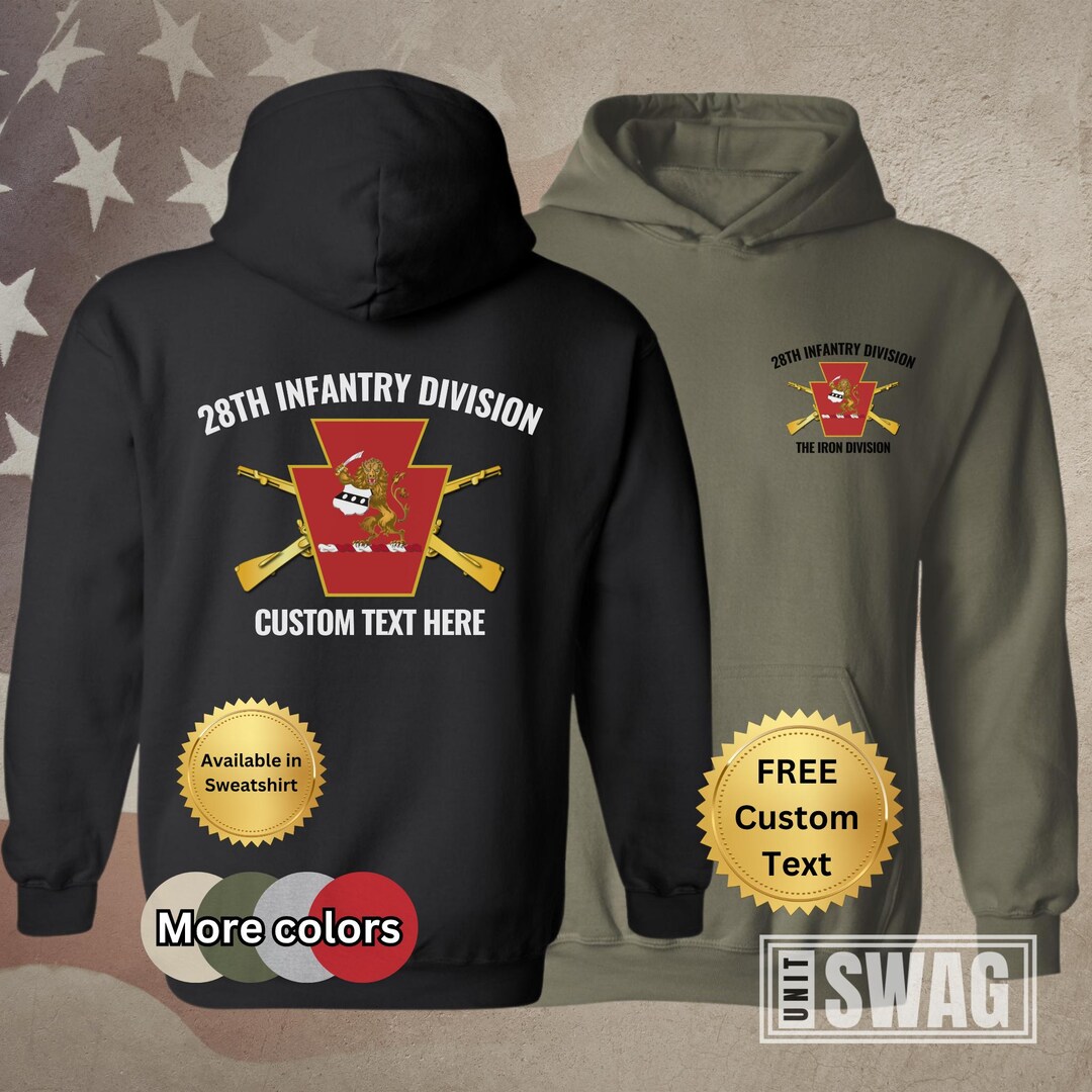 28th Infantry Division, Hoodie, Personalized, 28 ID, Keystone, Iron ...