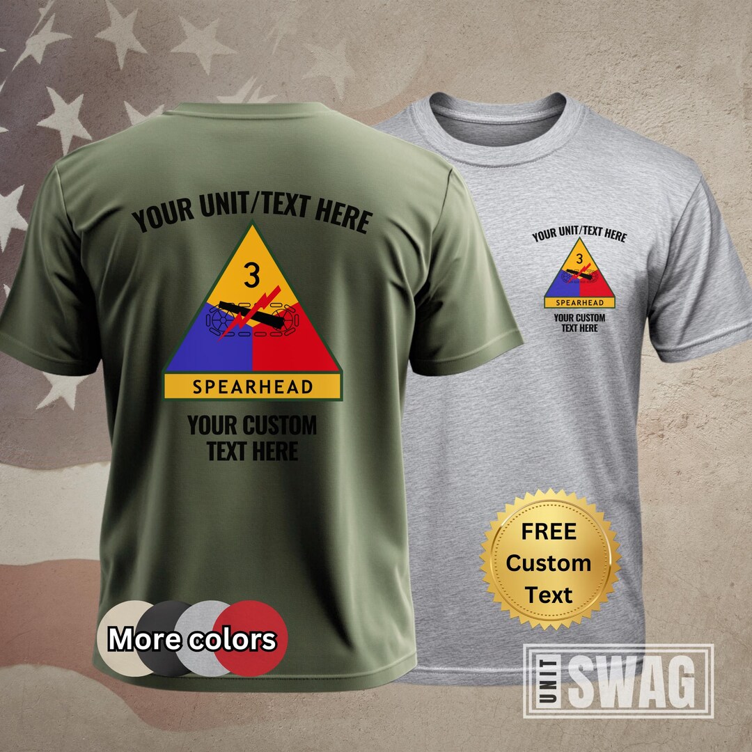 3rd Armored Division, T-shirt, Personalized, 3 AD, Spearhead ...