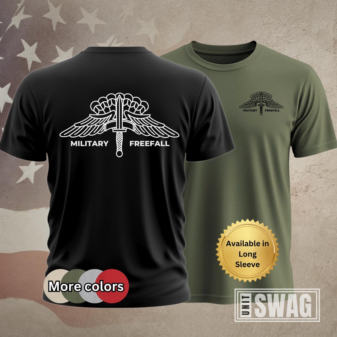Military Freefall, T-shirt, US Army, Halo, Parachutist, High Altitude ...
