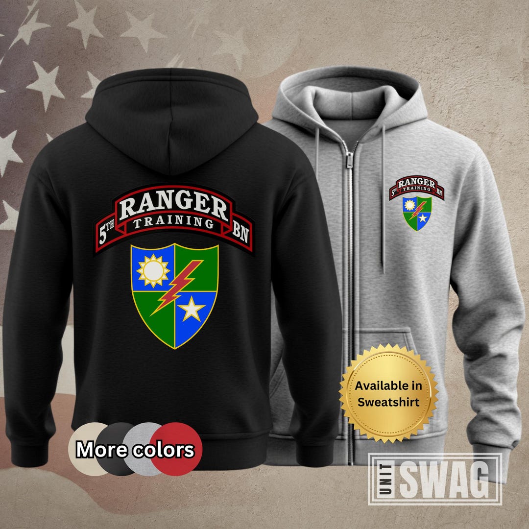 5th Ranger Training Battalion, Full Zip, Hoodie, 5th RTB, 75th Ranger ...