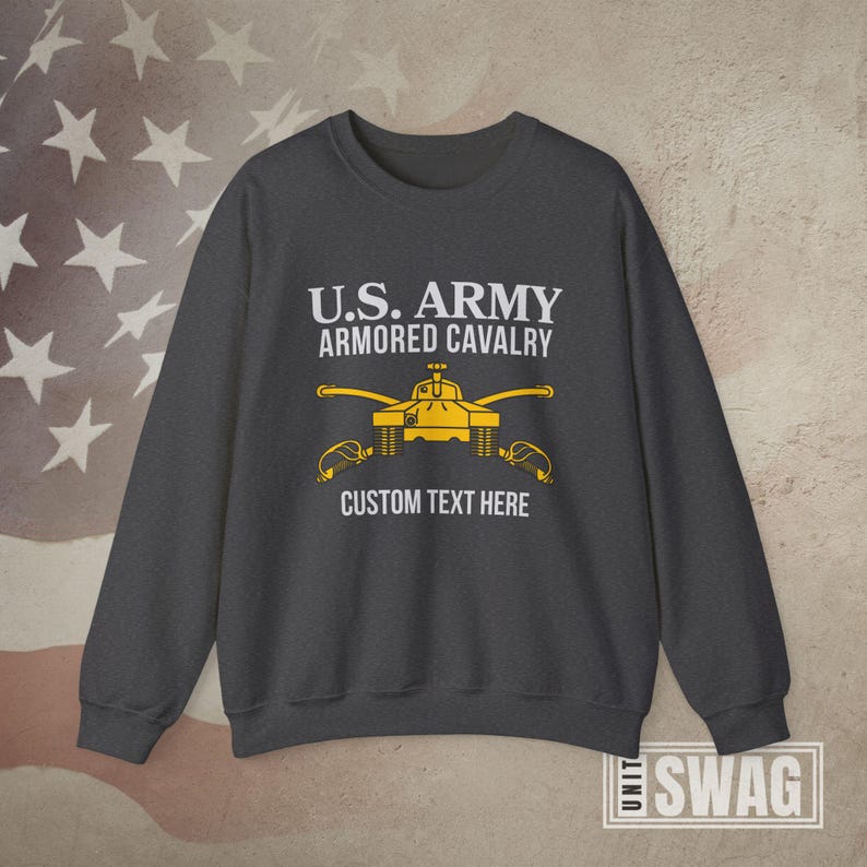 Armored Cavalry, Sweatshirt, Personalized, Custom, Armor, 19K, M1 ...