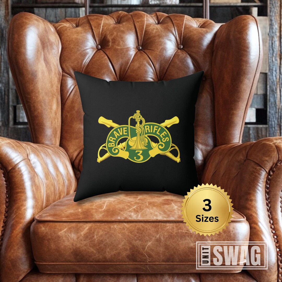 3rd Armored, Cavalry Regiment, Pillow, 3 ACR, Brave Rifles, Blood and ...