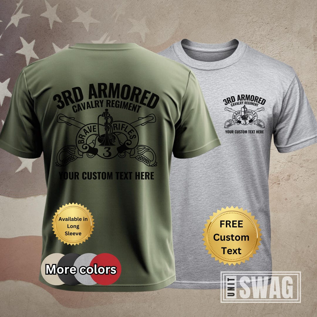 3rd Armored Cavalry Regiment, T-shirt, Custom, 3 ACR, Brave Rifles ...
