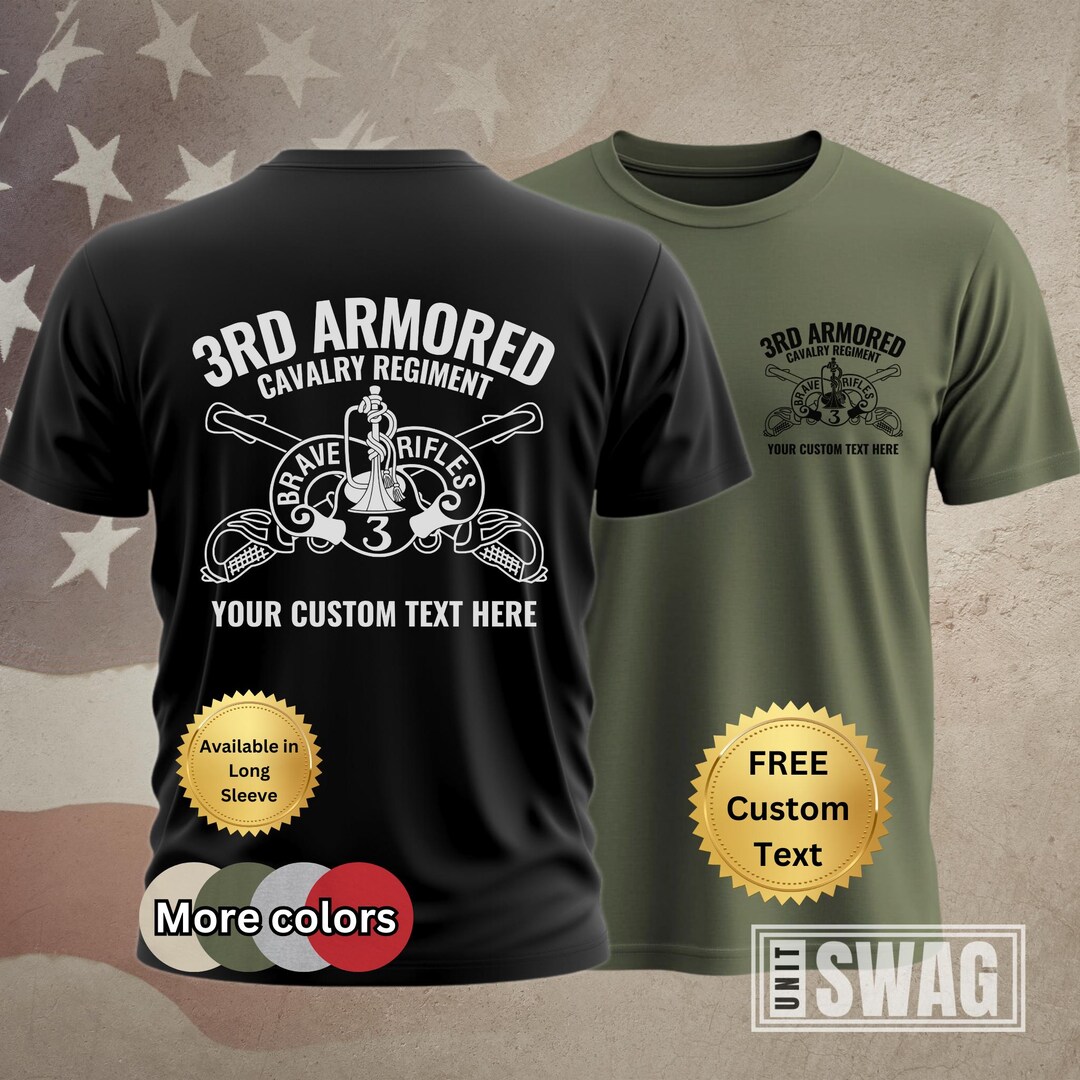 3rd Armored Cavalry Regiment, T-shirt, Custom, 3 ACR, Brave Rifles ...