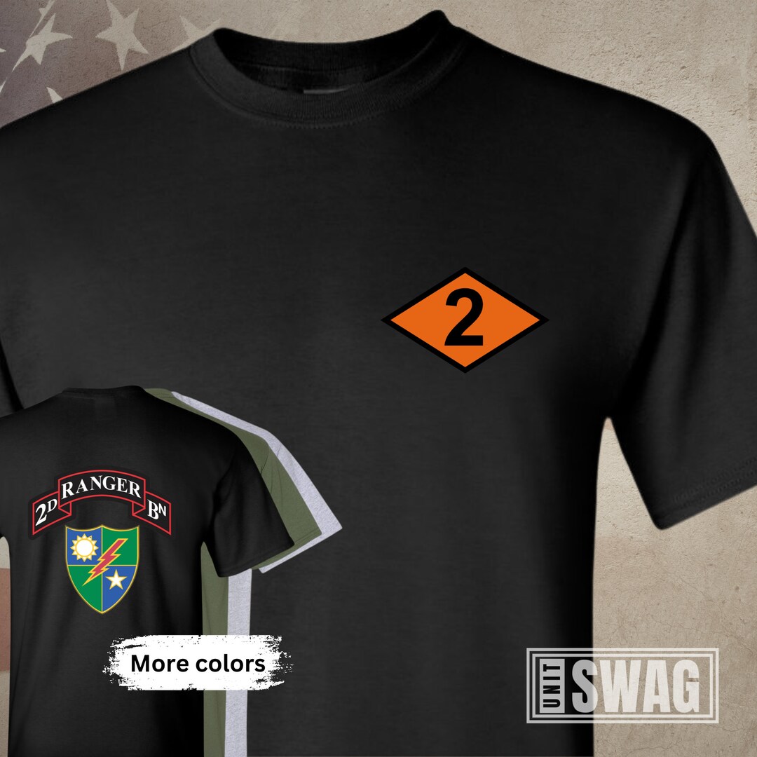2/75 Ranger Battalion Diamond & DUI T-shirt Front and Back Logo RLTW ...