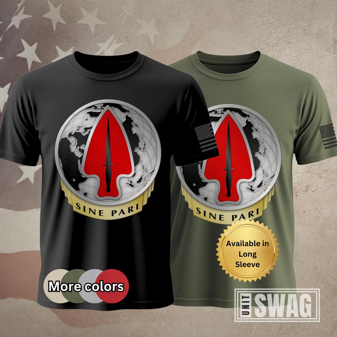 Special Operations Command, T-shirt, USASOC, Sine Pari, Unit Insignia ...