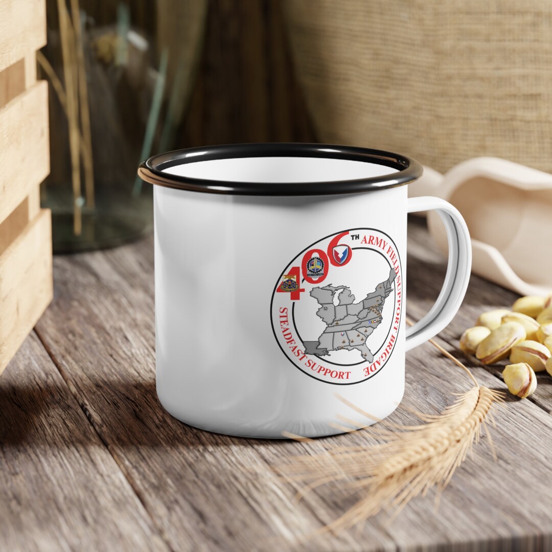 406th Army Field Support Brigade Enamel Camp Cup - Etsy