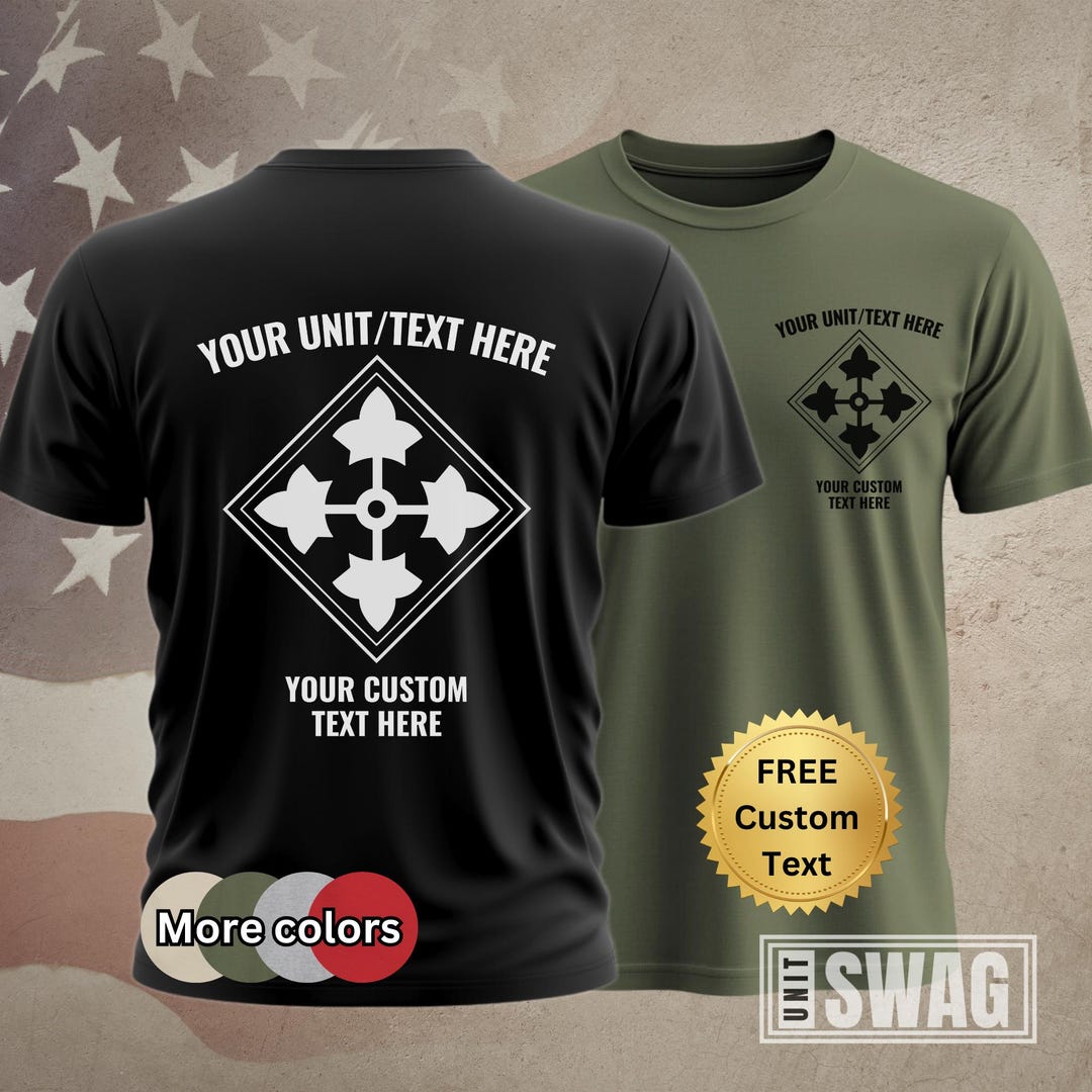 4th Infantry Division, T-shirt, Personalize, 4 ID, Ivy Division, Iron ...