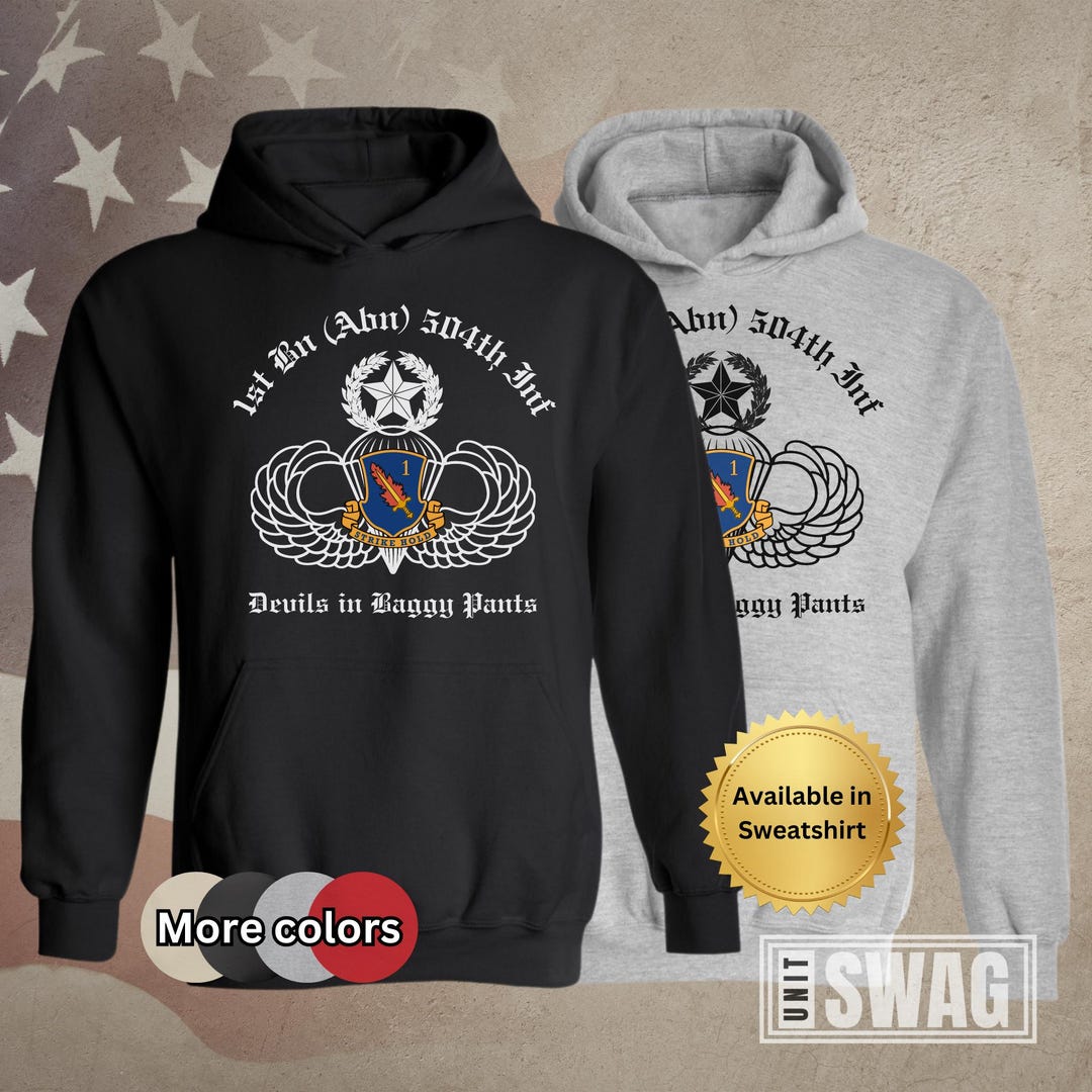 1-504th Infantry Regiment, Hoodie, PIR, Red Devils, 82nd Airborne ...
