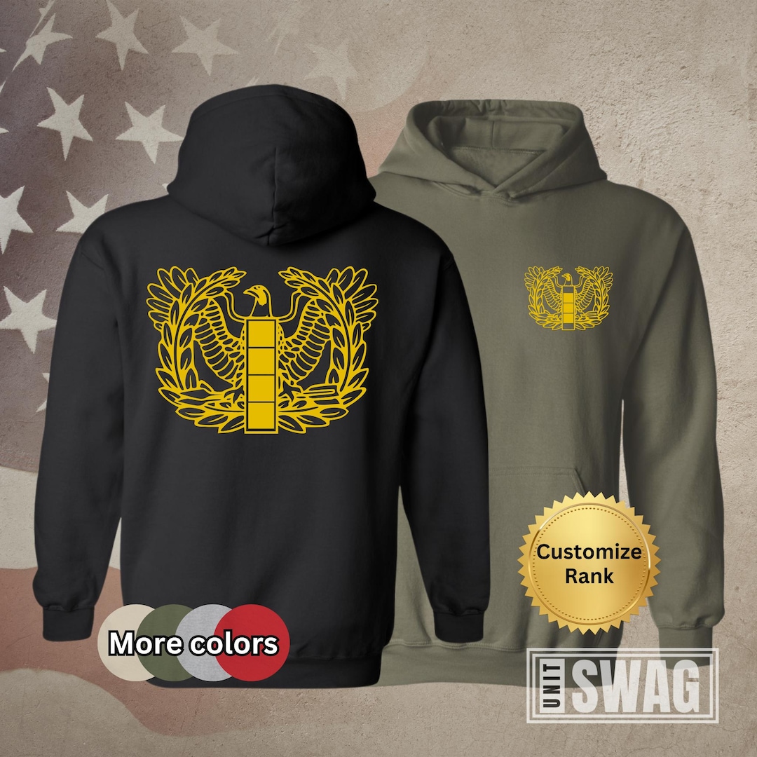 Warrant Officer Rising Eagle, Hoodie, Custom Rank, WO1, WO2, WO3, WO4 ...