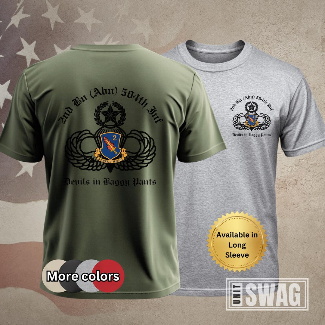 2-504th Infantry Regiment, T-shirt, PIR, White Devils, US Army, 82nd ...