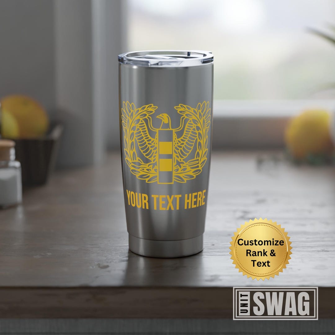 Warrant Officer, Tumbler, Rising Eagle, Custom Rank, WO1, WO2, WO3, WO4 ...