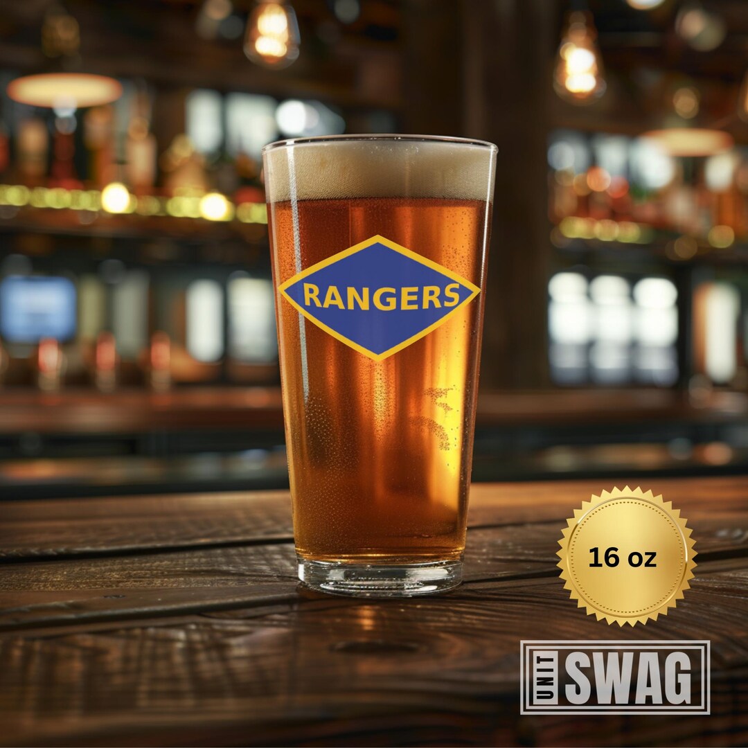 Blue Ranger Diamond, Pint Glass, WW2, WWII, RLTW, Ranger Regiment, US ...