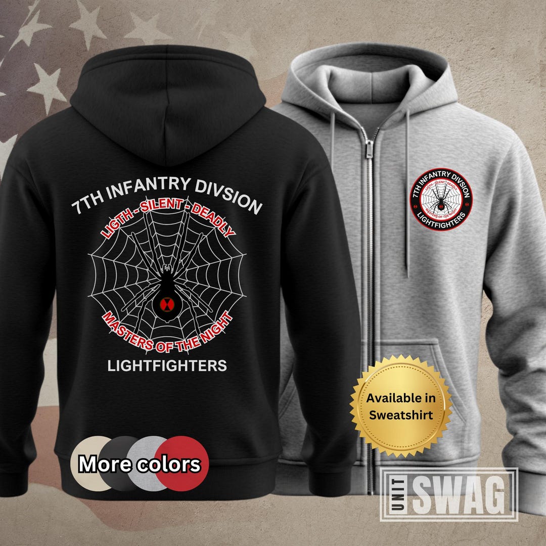 7th Infantry Division, Full Zip, Hoodie, 7 ID, Lightfighters, Light ...
