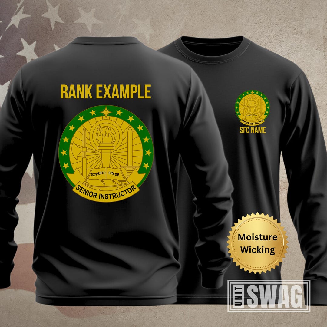 US ARMY Instructor, Long Sleeve T-shirt, Senior, Instructor Badge ...