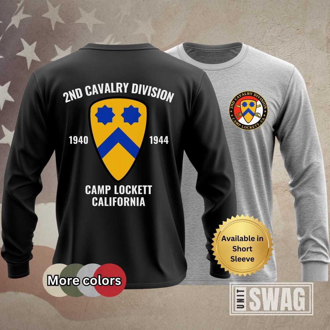 2nd Cavalry Division, Long Sleeve, T-shirt, 2 CAV, Buffalo Soldiers ...
