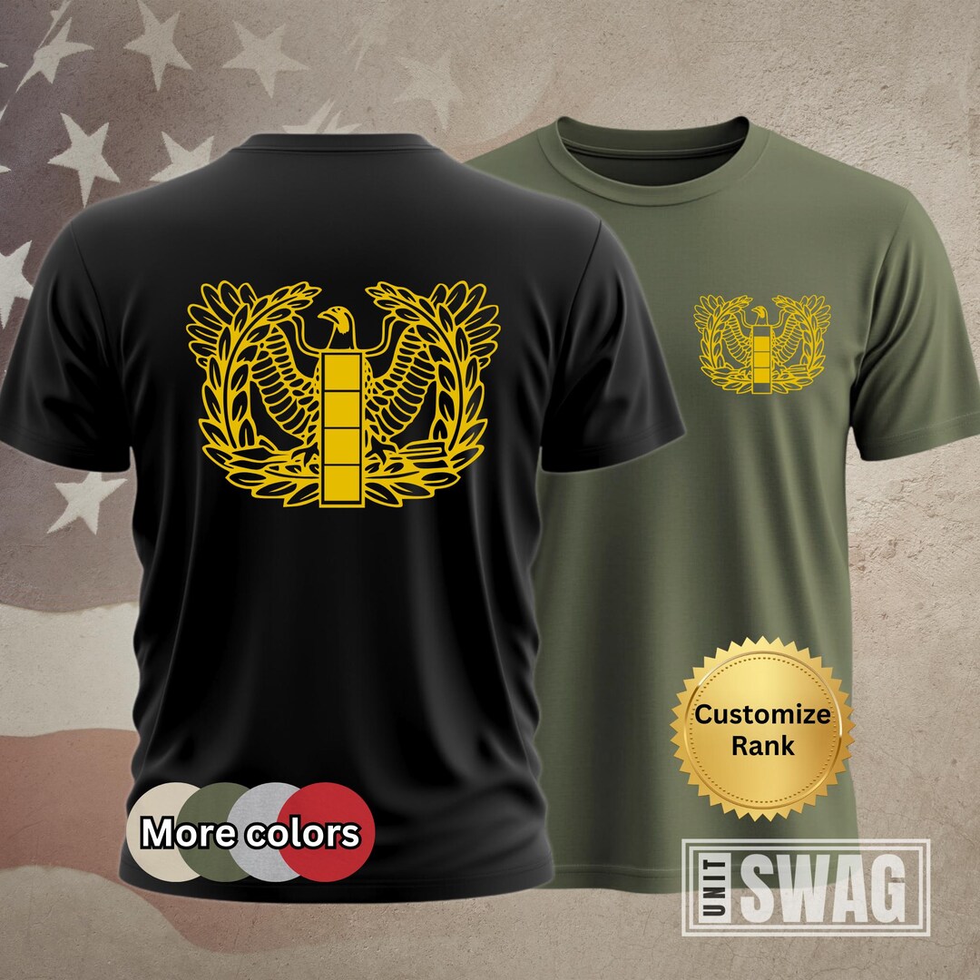 Warrant Officer Rising Eagle, T-shirt, Custom Rank, WO1, WO2, WO3, WO4 ...
