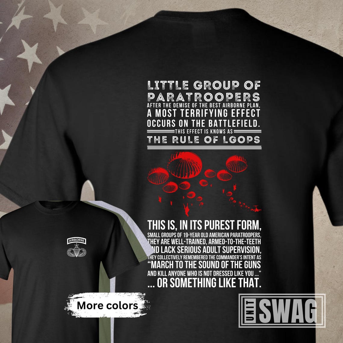 Airborne Trooper T-shirt, Paratrooper Airborne, Vintage Airborne, LGOP ...