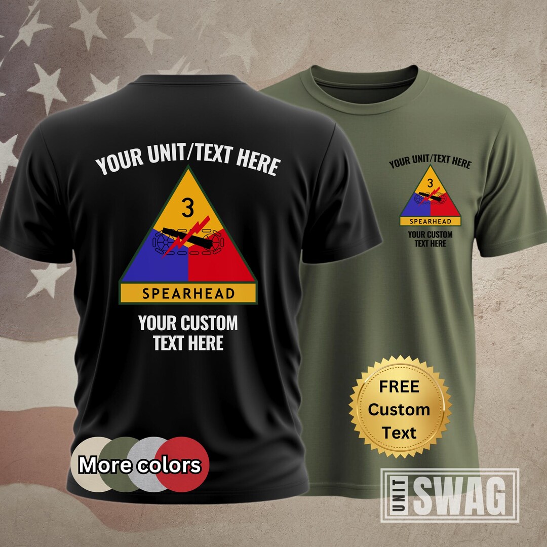 3rd Armored Division, T-shirt, Personalized, 3 AD, Spearhead ...