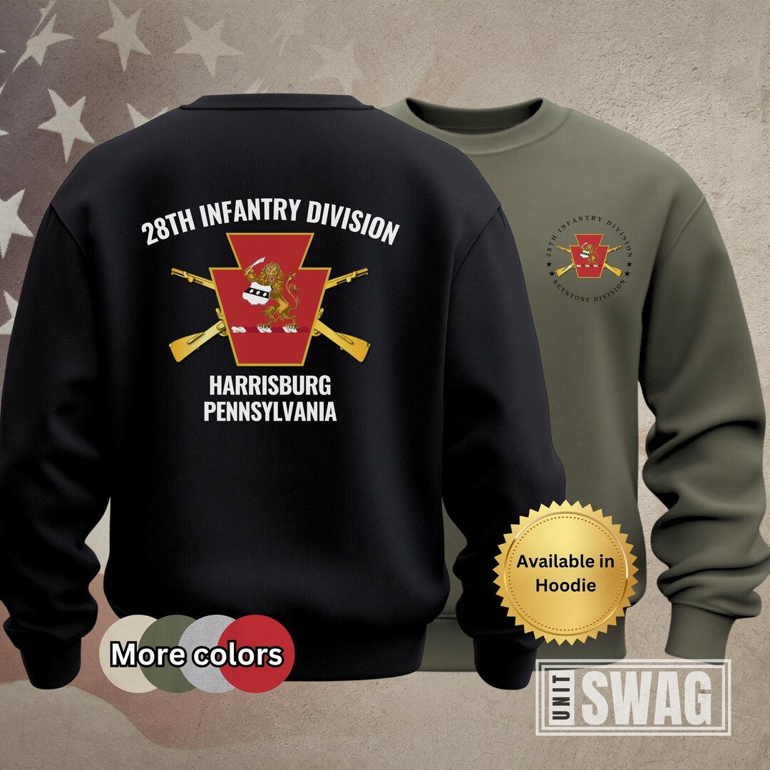 28th Infantry Division, Sweatshirt, 28 ID, Keystone, Iron Division ...
