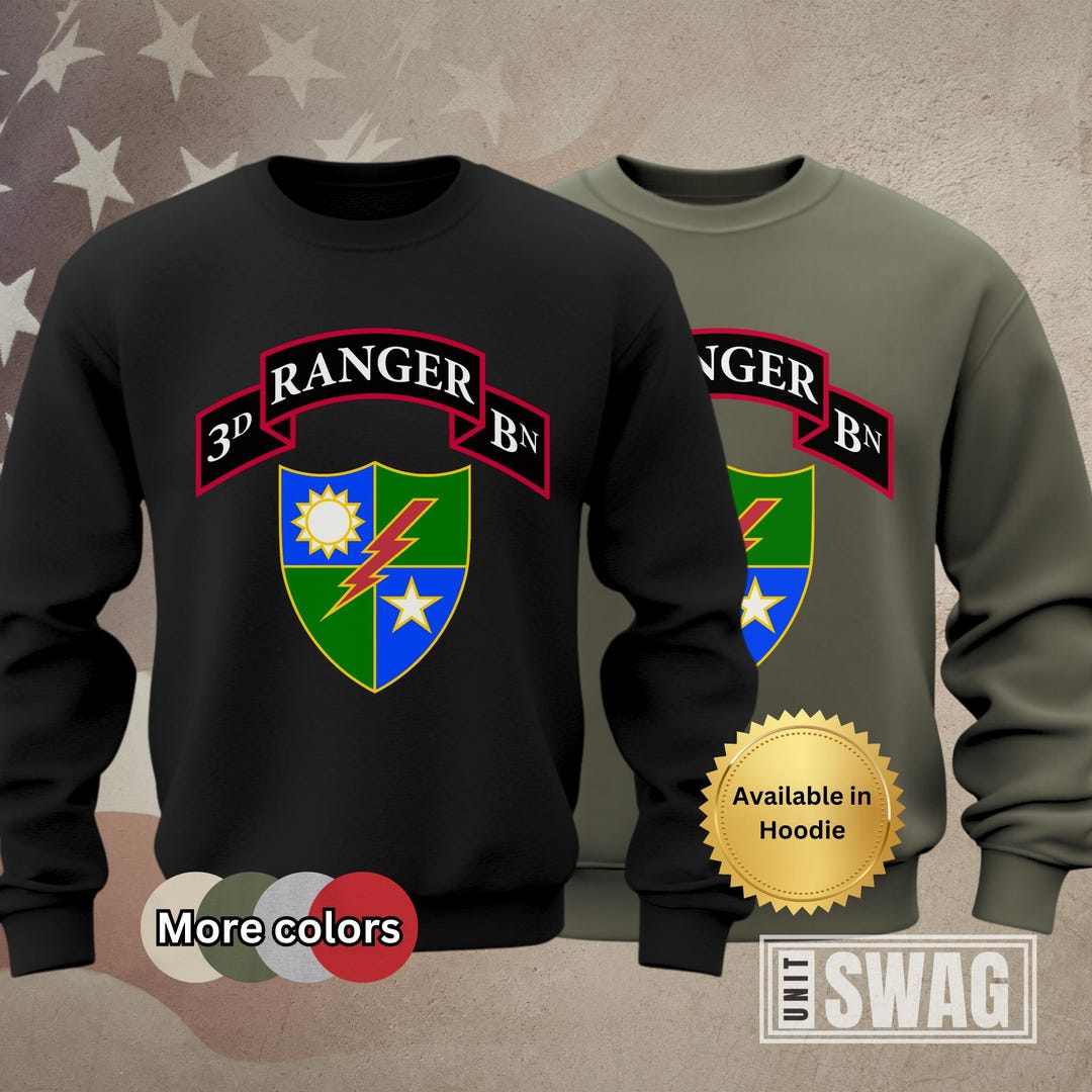 3rd Ranger Battalion, Sweatshirt, 3rd BN, 75th Ranger Regiment, Unit ...