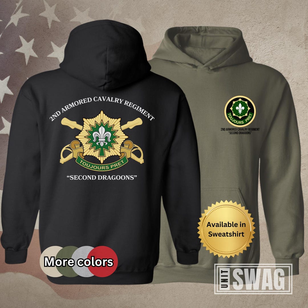 2nd Cavalry Regiment, Hoodie, 2 ACR, Second Dragoons, Army Cavalry, US ...