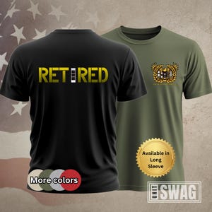 US Army Warrant Officer Retired, T-shirt, Custom Rank, WO1, WO2, WO3 ...