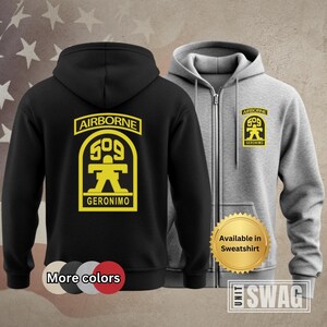 509th Parachute Infantry Regiment, Full Zip, Hoodie, 509 PIR, Geronimo ...