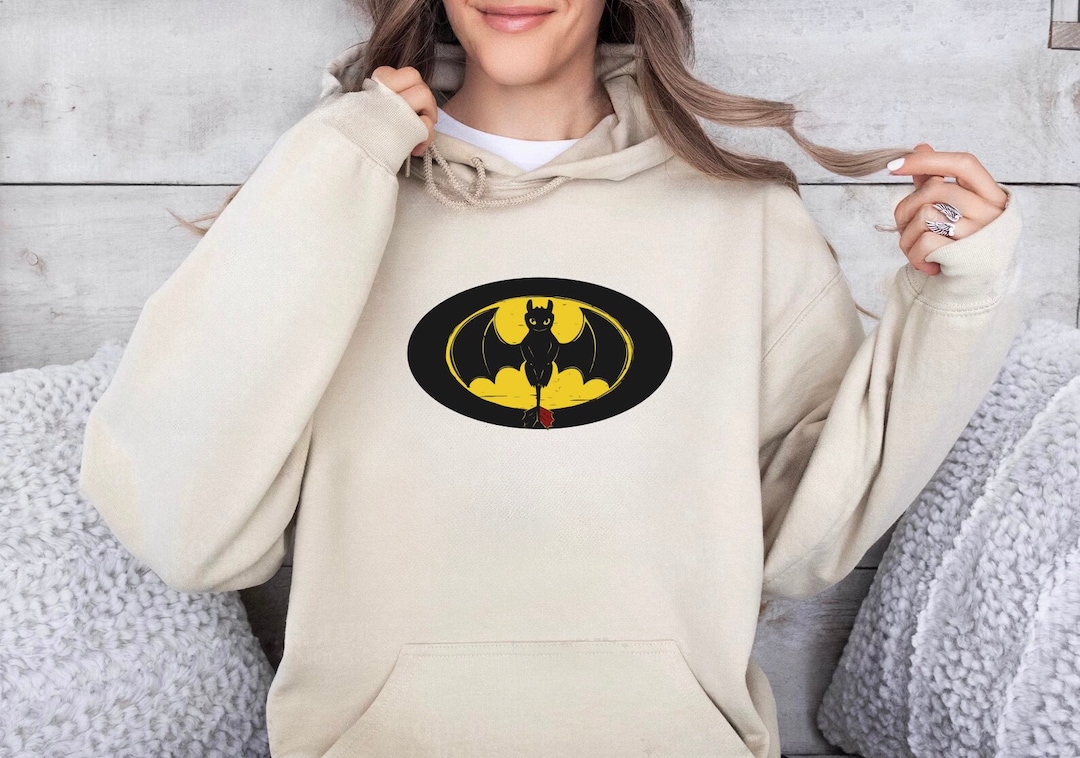 Toothless-batman Hoodie,trendy Hoodie,movie Crewneck,cartoon Character ...