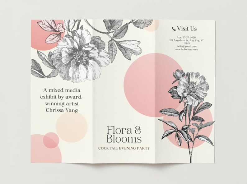 Brochure Flower Trifold Brochure Small Business Cocktail Party ...