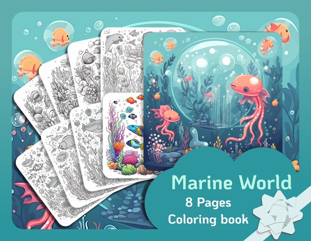 Marine Animal Inspiring Children Doodle Book- Imaginative Ocean Art ...